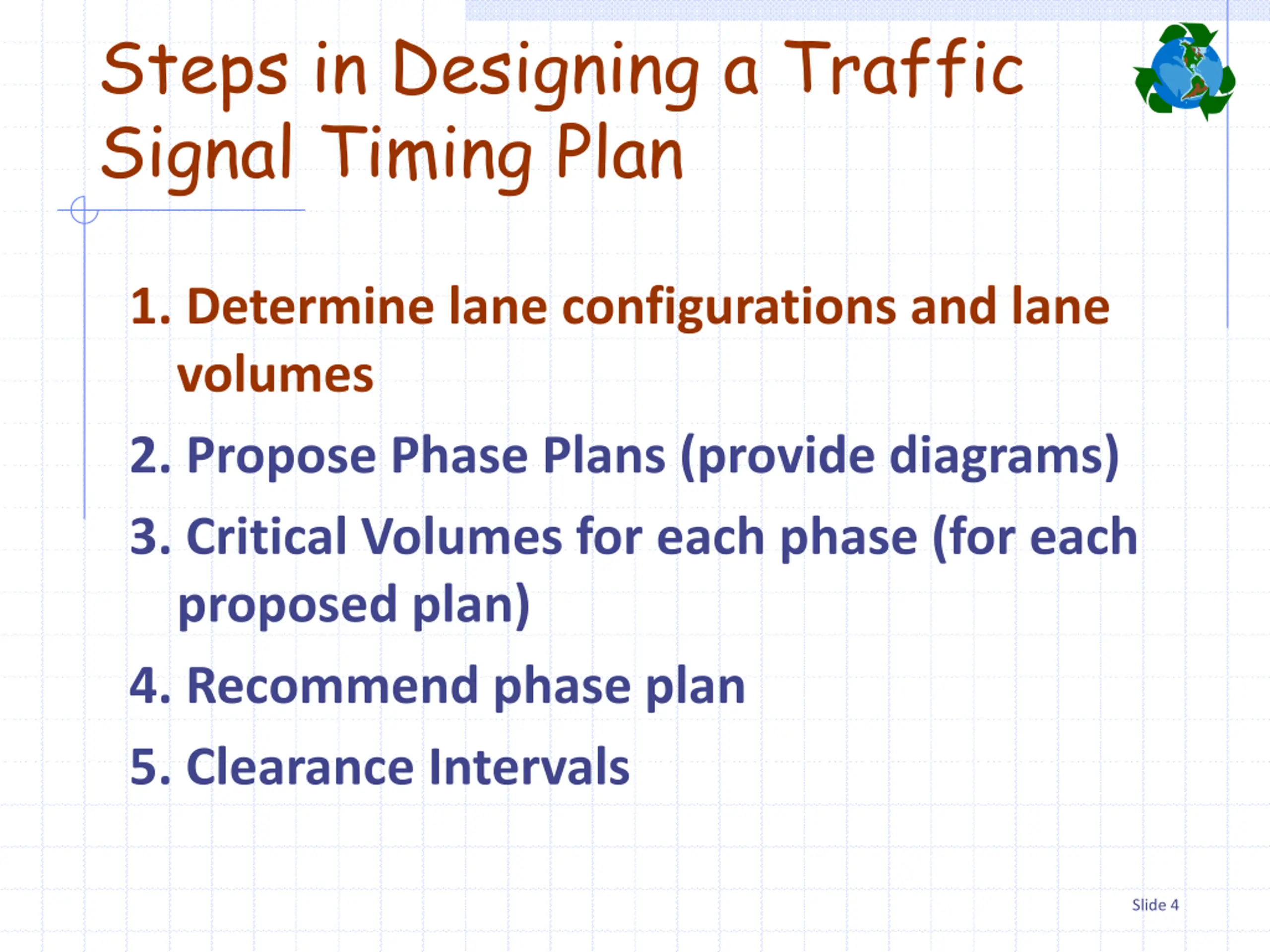 PPT - Designing a Traffic Signal Timing Plan: Steps and Guidelines